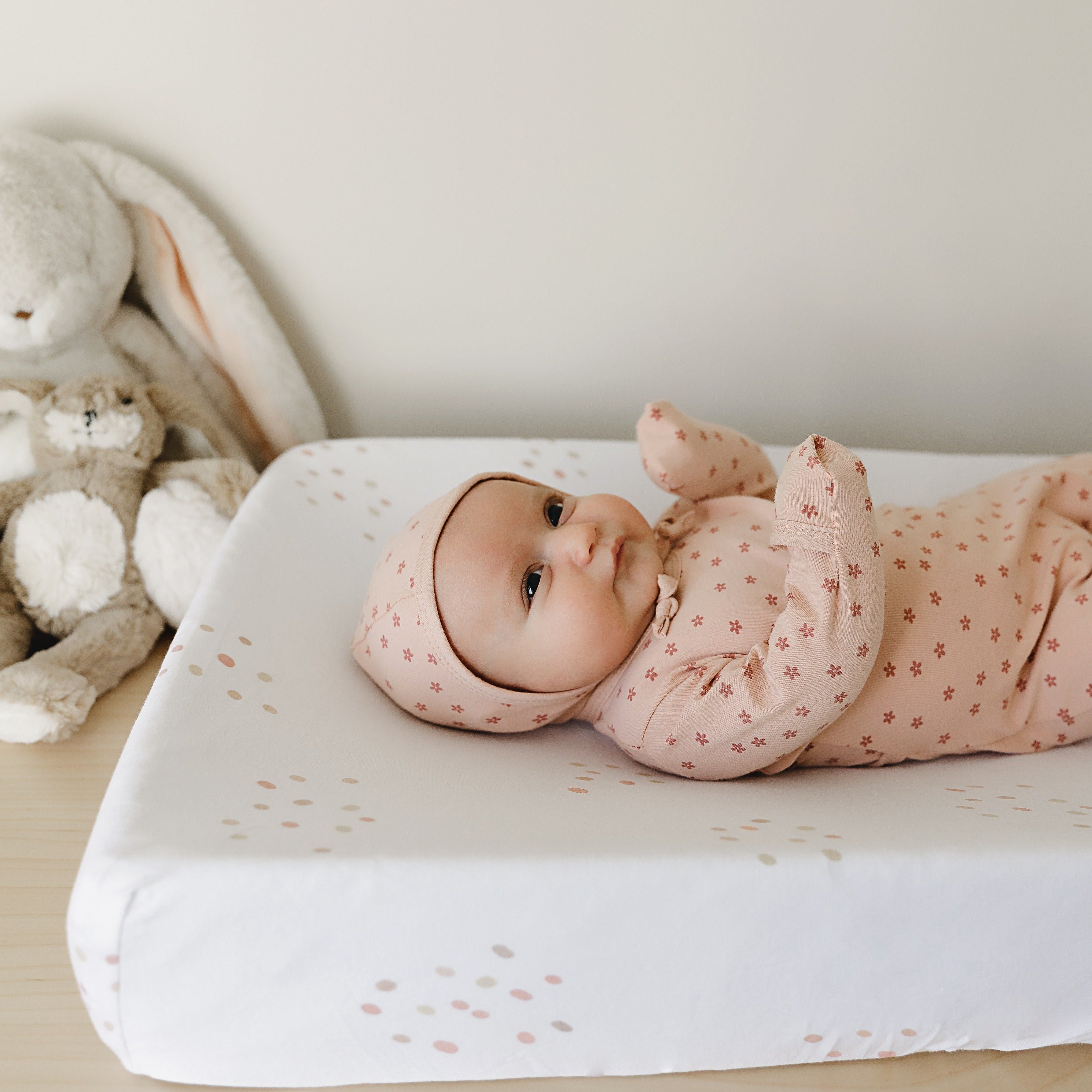 Pink Raindrops Changing Pad Cover | Cradle Sheet – Ely's & Co.